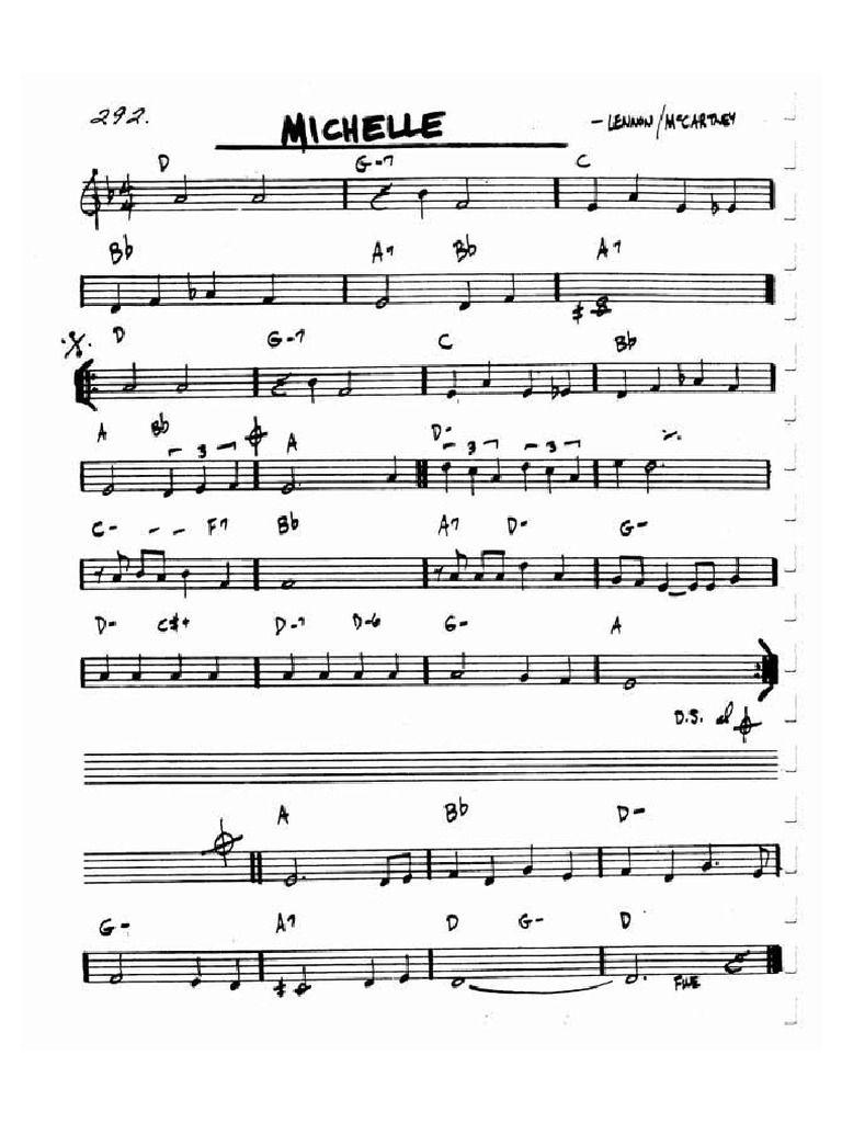 Beatles-Michelle Lead Sheet | PDF