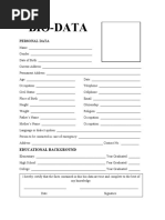 Biodata Form (Long) | PDF