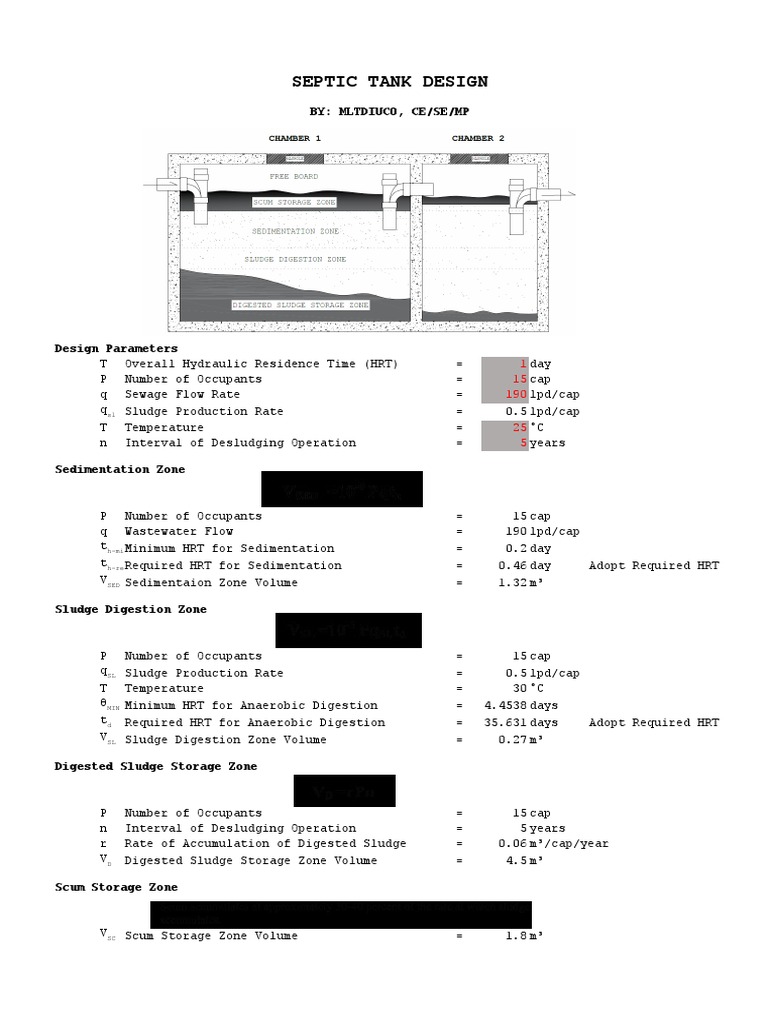 Septic Tank Design | PDF | Septic Tank | Biodegradable Waste Management