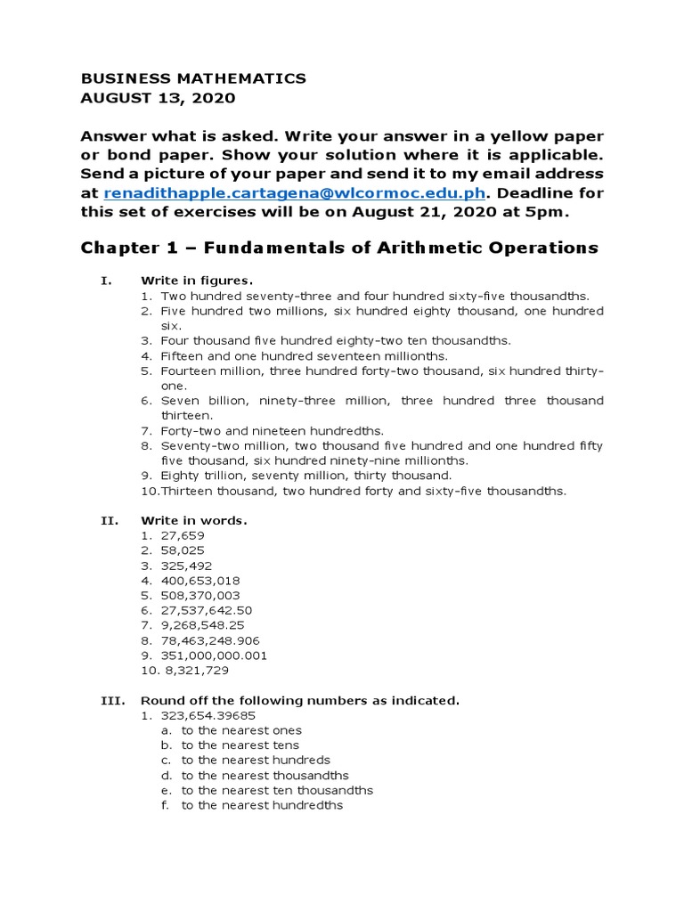 Business Math Chapter 1-3 | Download Free PDF | Cost Of Goods Sold ...