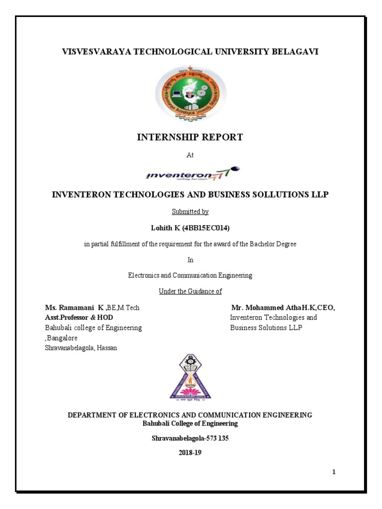 VTU Internship Report at Inventeron Technologies | PDF | Html Element | Html