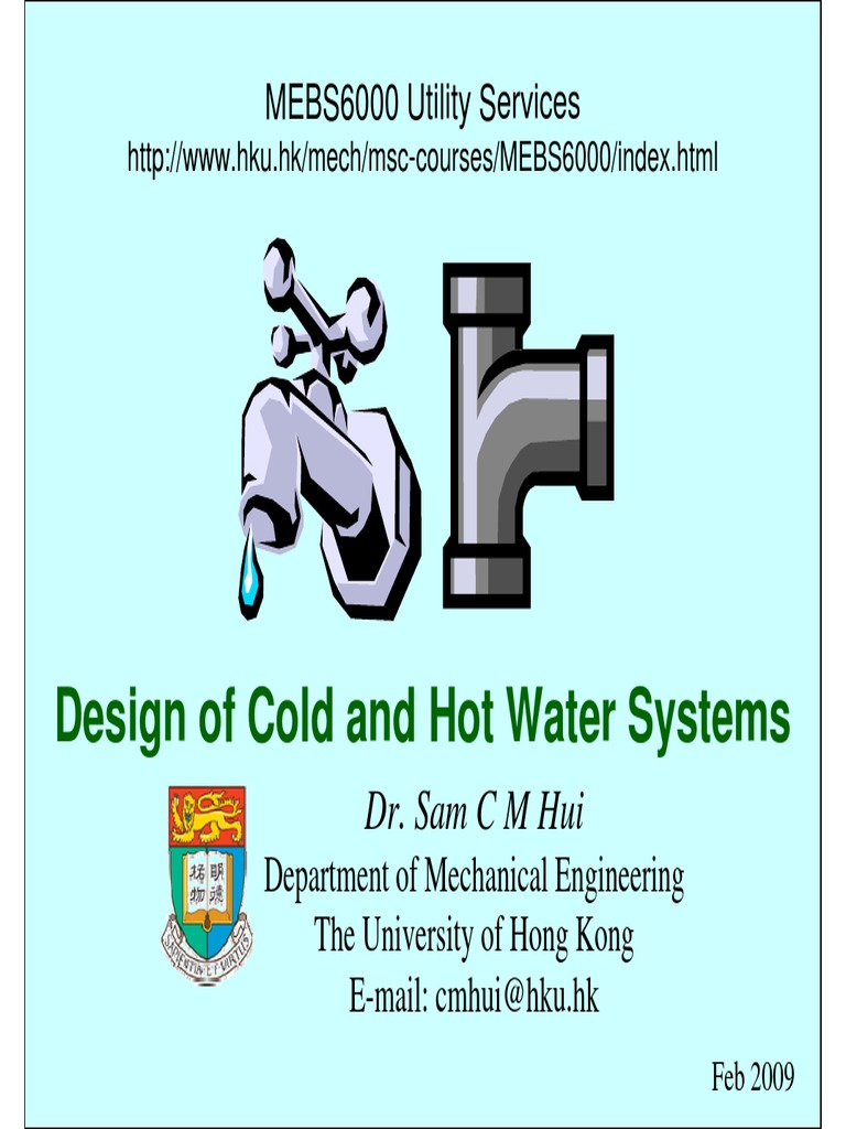 Hot and Cold Water System Design Guide | PDF | Plumbing | Tap (Valve)