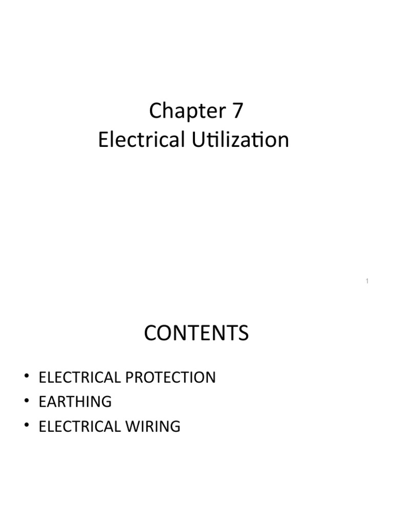 Chapter 7 - Electrical Utilization | PDF | Fuse (Electrical ...