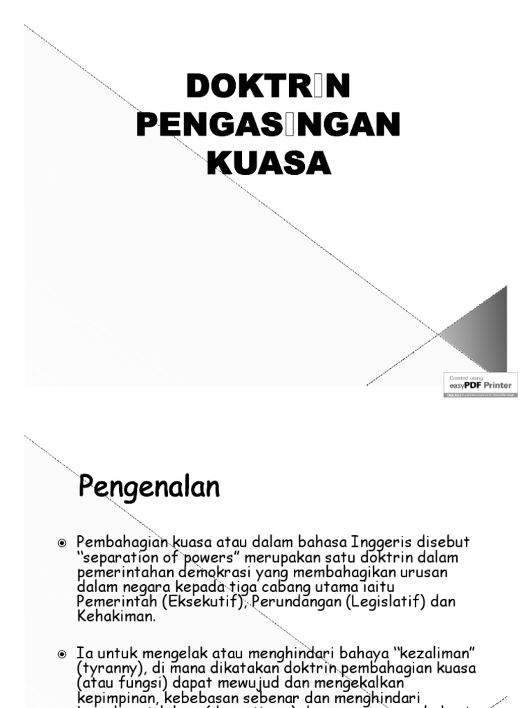 3.0 Doktrin - Pengasingan - Kuasa - 2 | PDF