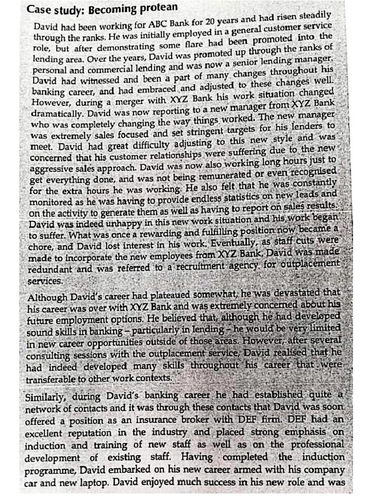 David's Career Development Case Study | PDF