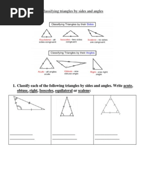 Classifying Triangles Worksheets Pdf