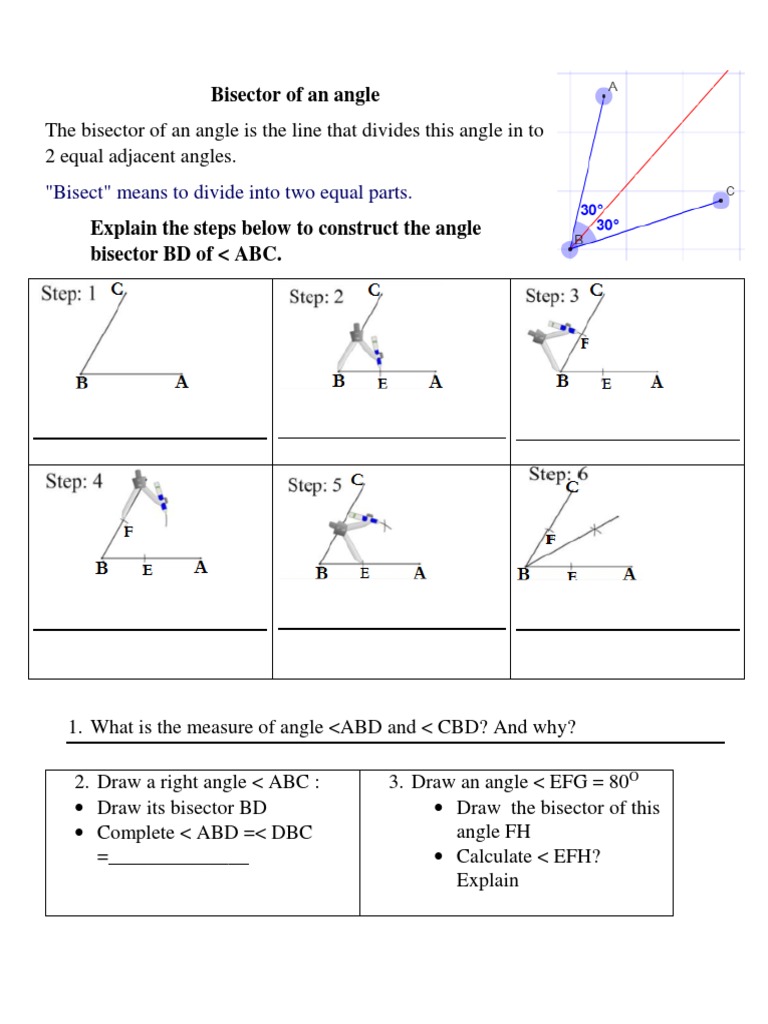 How to Construct an Angle Bisector in 3 Easy Steps | PDF
