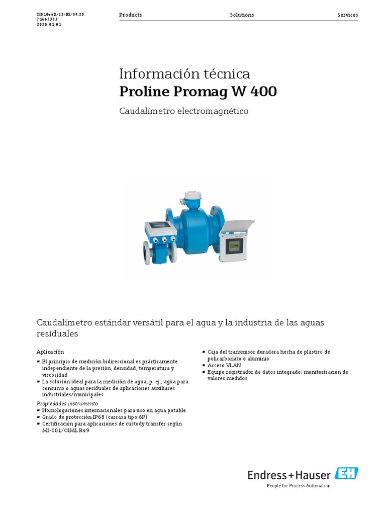 Promag W 400 CAUDALIMETRO ENDRESS HAUSER PDF | PDF | LAN inalámbrico ...