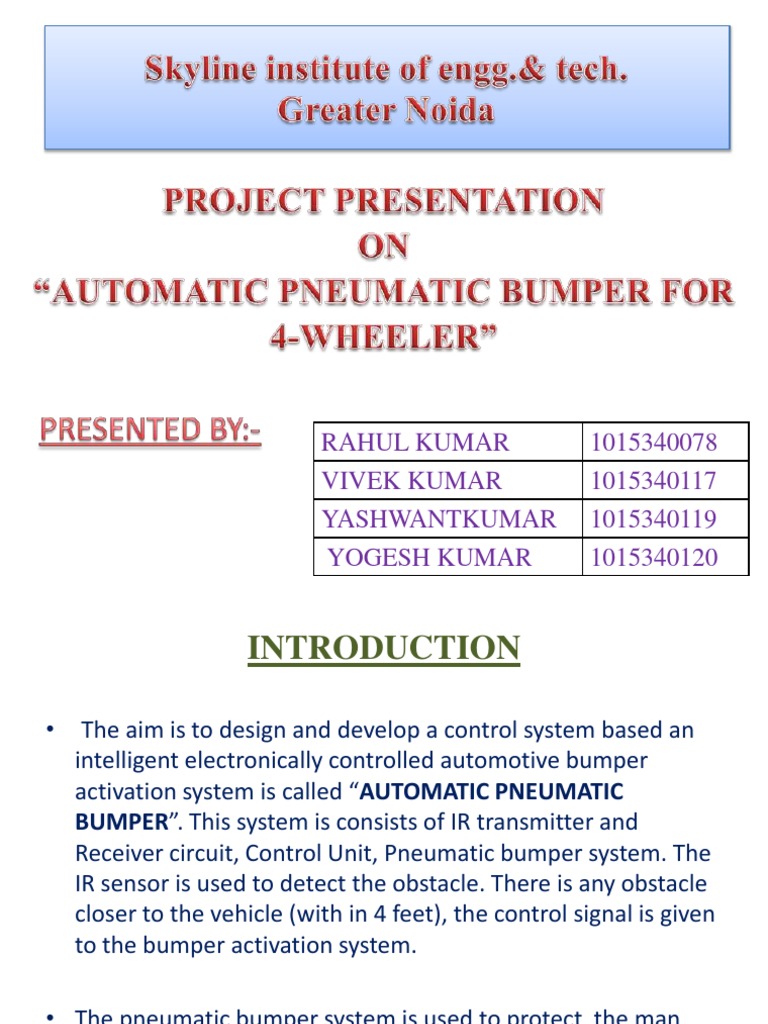 Intelligent Automatic Pneumatic Bumper System | PDF | Infrared | Remote ...