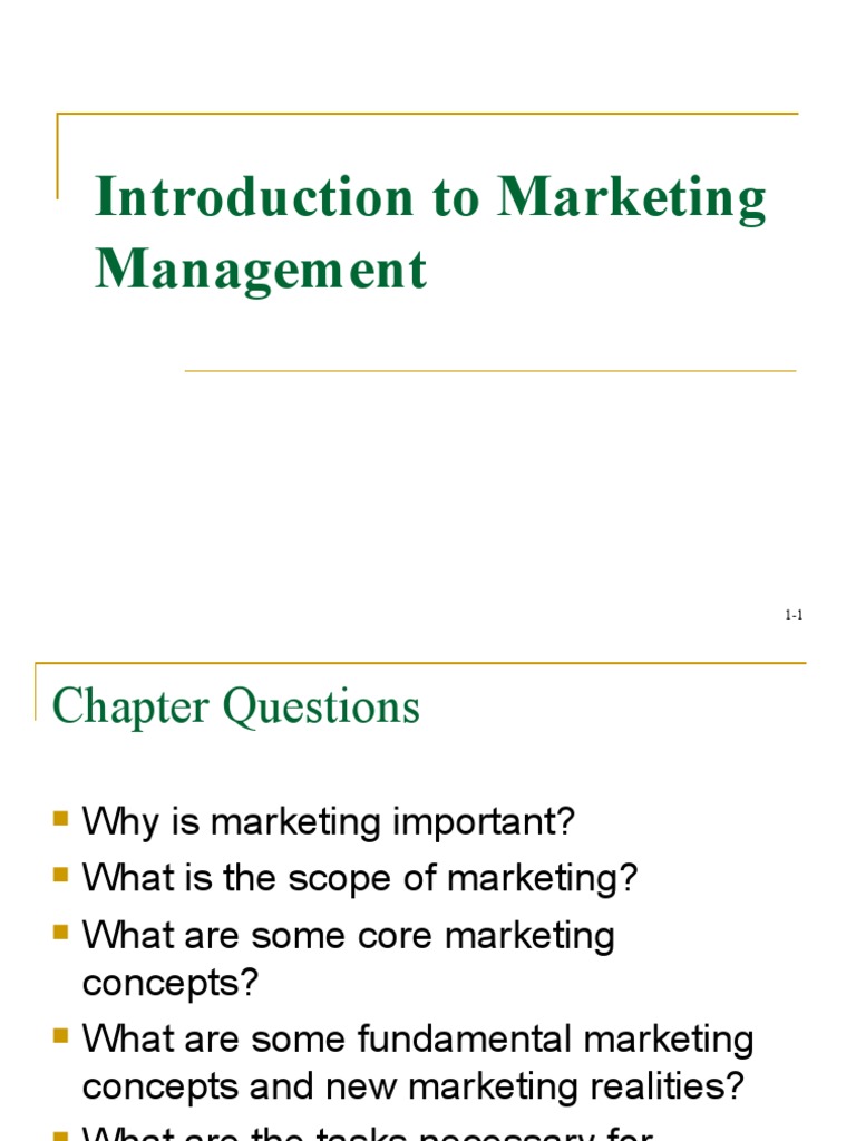 Introduction To Marketing Management | PDF | Strategic Management ...