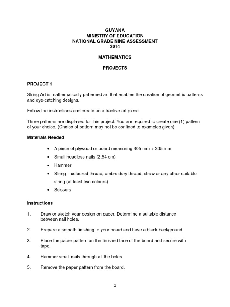 National Grade 9 Assessment Projects - Maths 2014 | PDF | Teaching ...