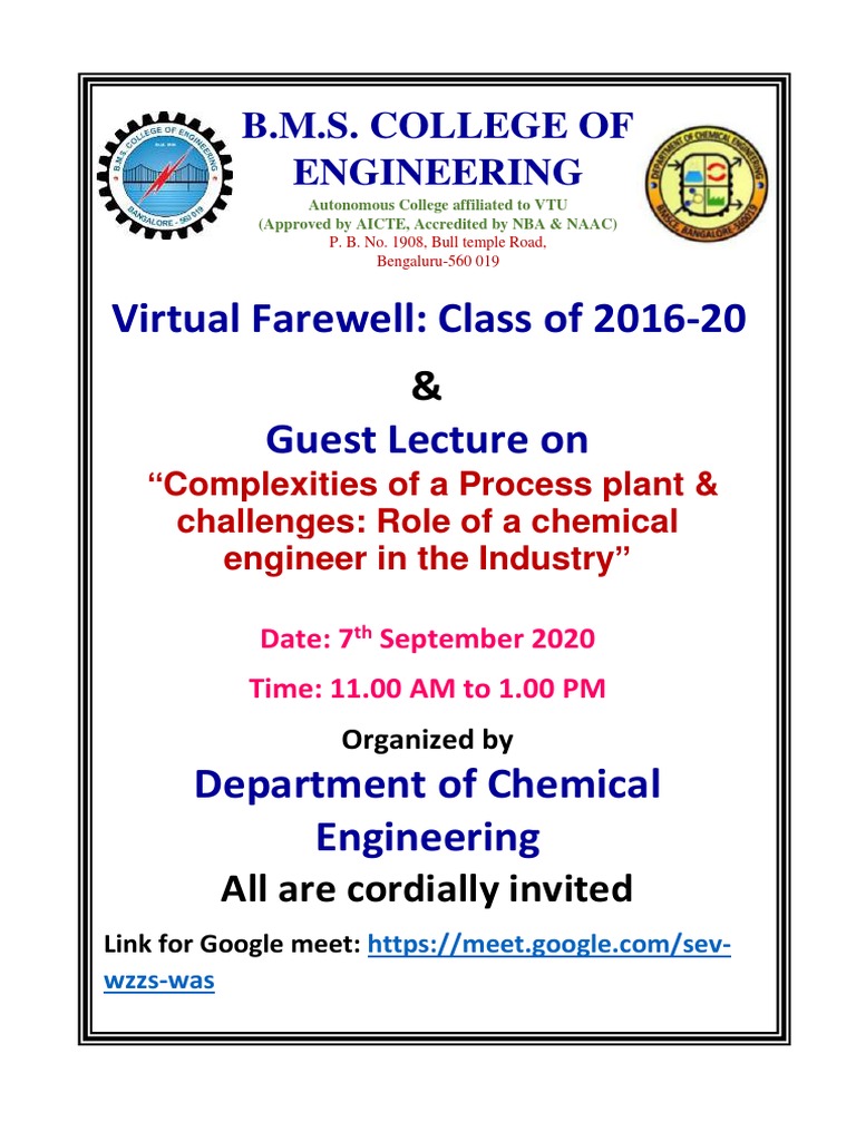 Invitation For Farewell and Guest Lecture | PDF