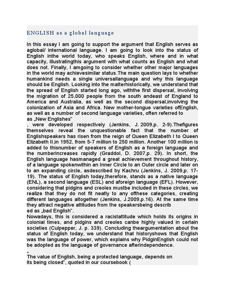 Global English: A Lingua Franca | PDF | English Language | English As A ...