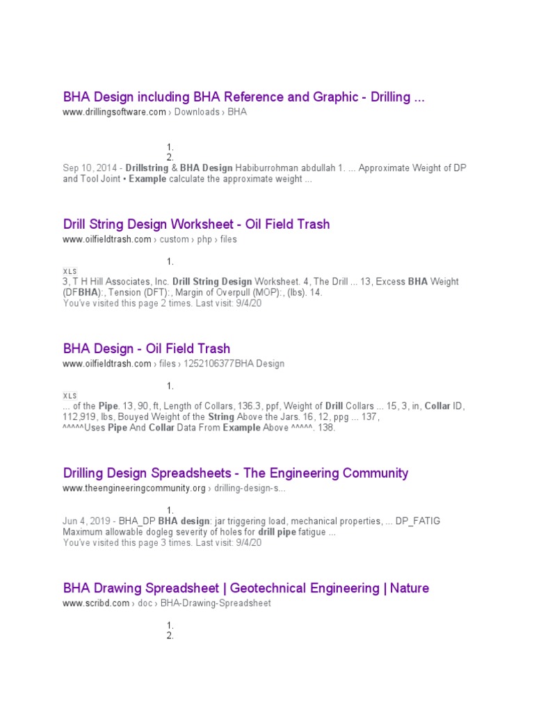 Downloads BHA: Drillstring BHA Design Example | PDF | Mechanical Engineering