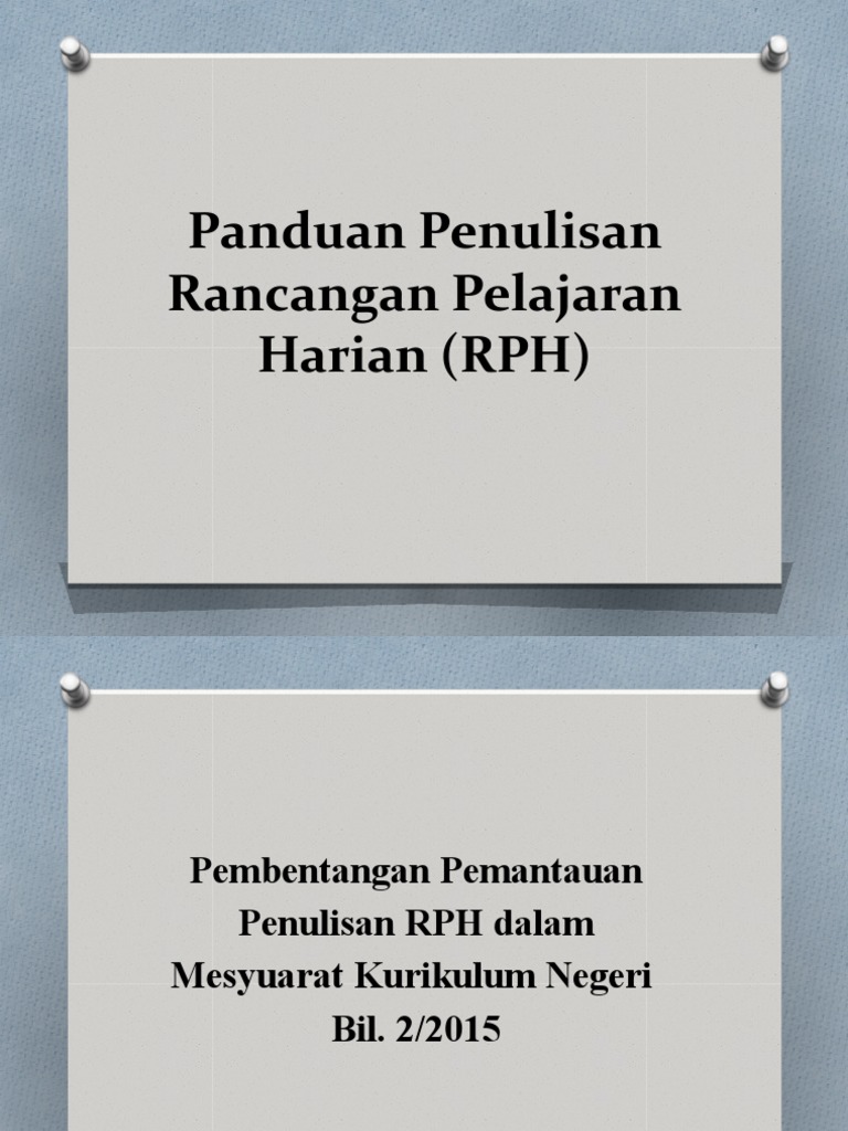 Panduan Format RPH | PDF
