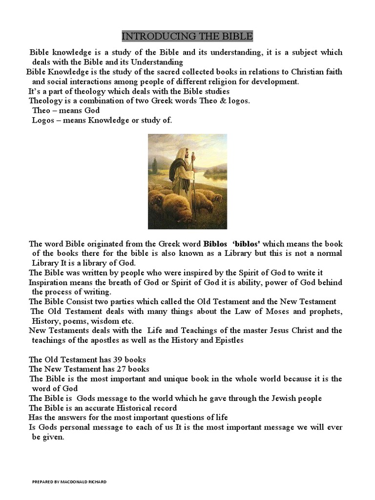 Introducing The Bible | PDF | Torah | Bible