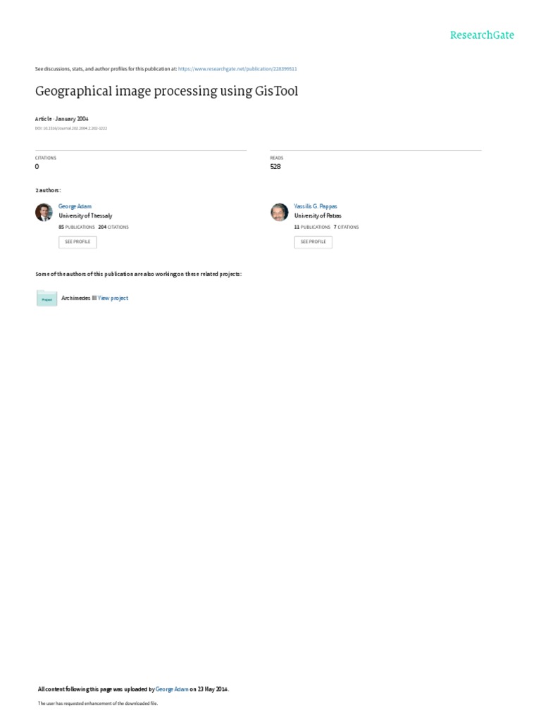 Geographical Image Processing Using Gistool: January 2004 | PDF ...