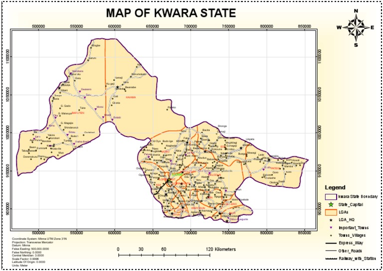 Kwara State Map | PDF | Physical Geography | Navigation