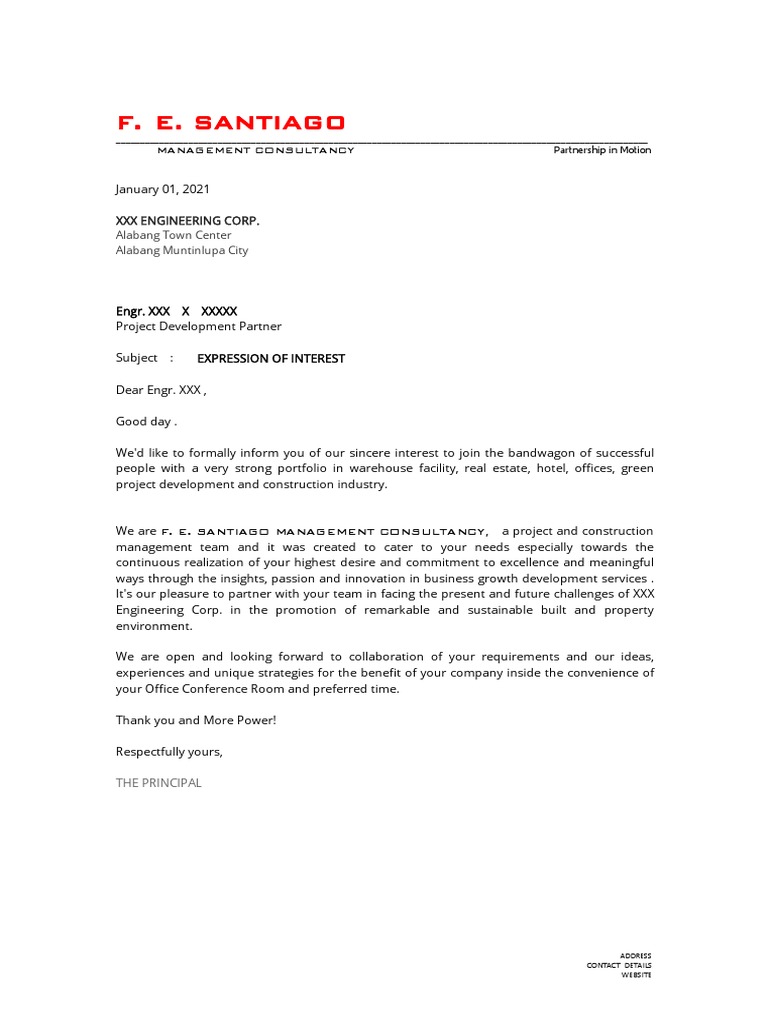 Expression of Interest TEMPLATE | PDF