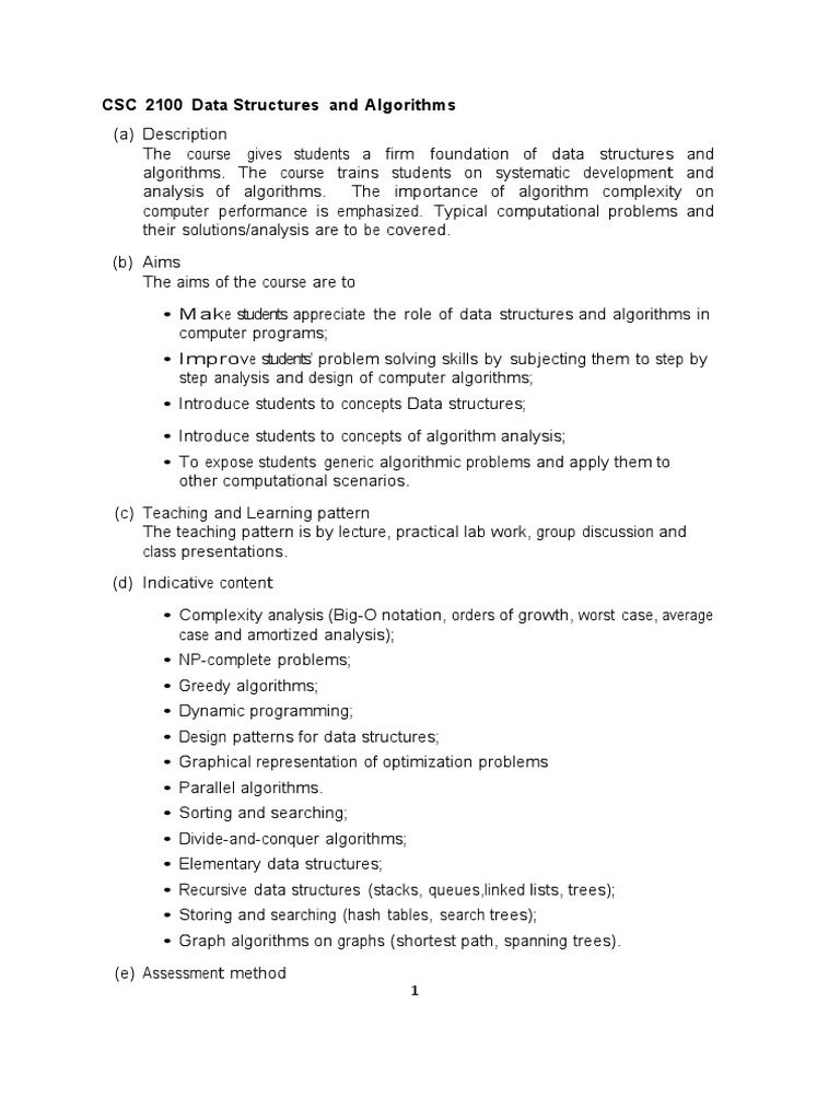 Data Structures and Algorithms | PDF