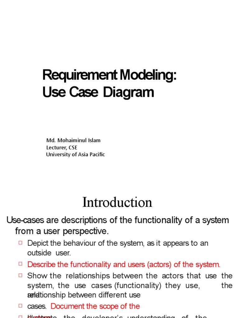 S03 - Requirement Modeling (Use Case Diagram) | PDF | Use Case | System