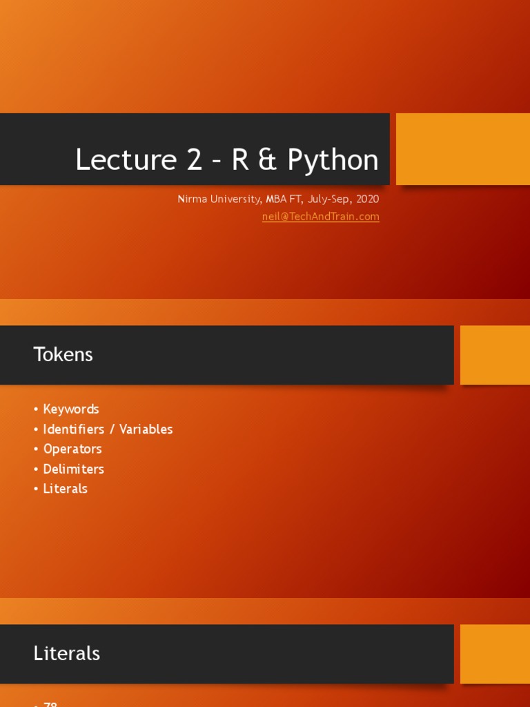 Lecture 2 R Python Nirma University Mba Ft July Sep 2020 Pdf