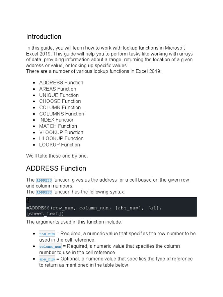 Lookup Functions in Excel | Download Free PDF | Computer Programming | Computing