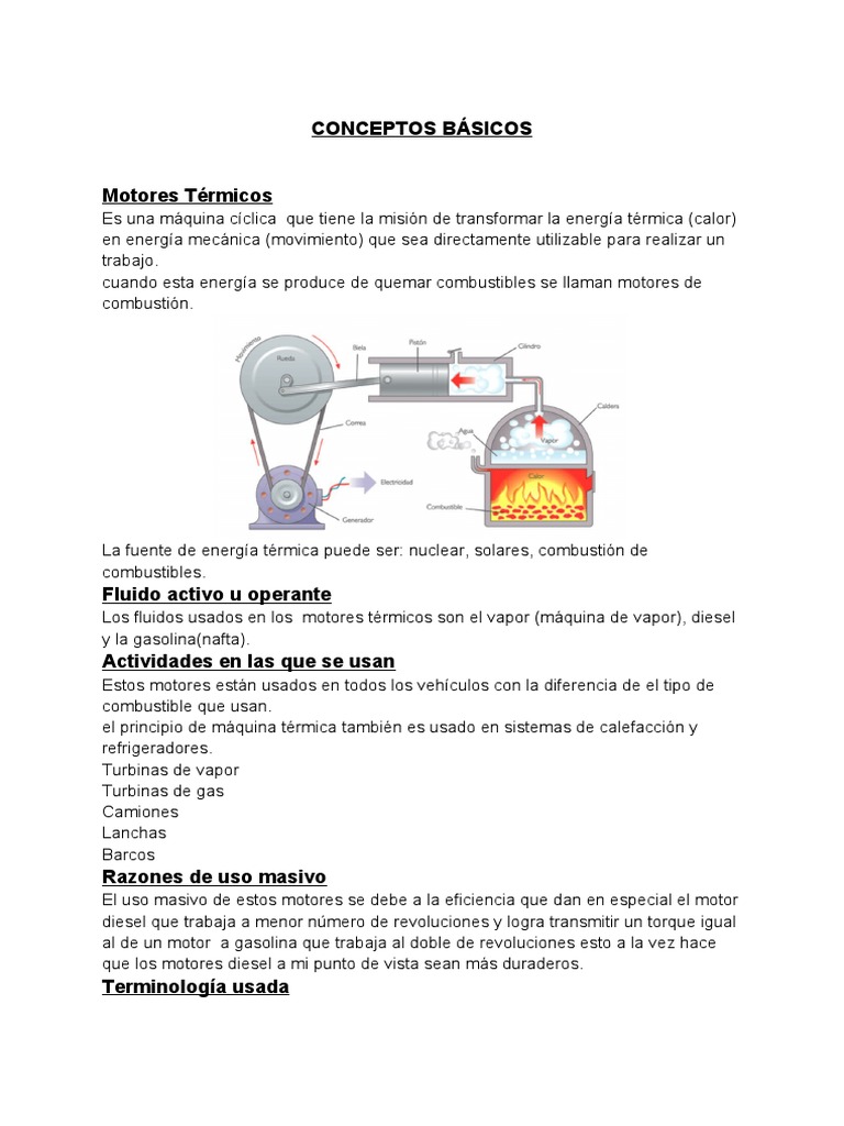 Conceptos Basicos | PDF | Motor de combustión interna | Pistón