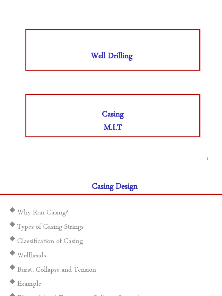 Casing Design | PDF | Casing (Borehole) | Strength Of Materials