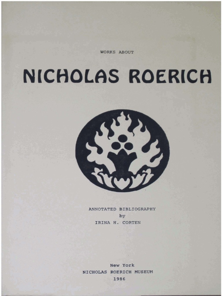 1986 Works About Nicholas Roerich - Annotated Bibliography by Corten S ...