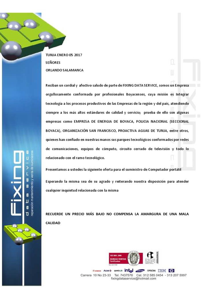 Cotizacion Ing Orlando Salamanca | PDF | Negocios | Informática