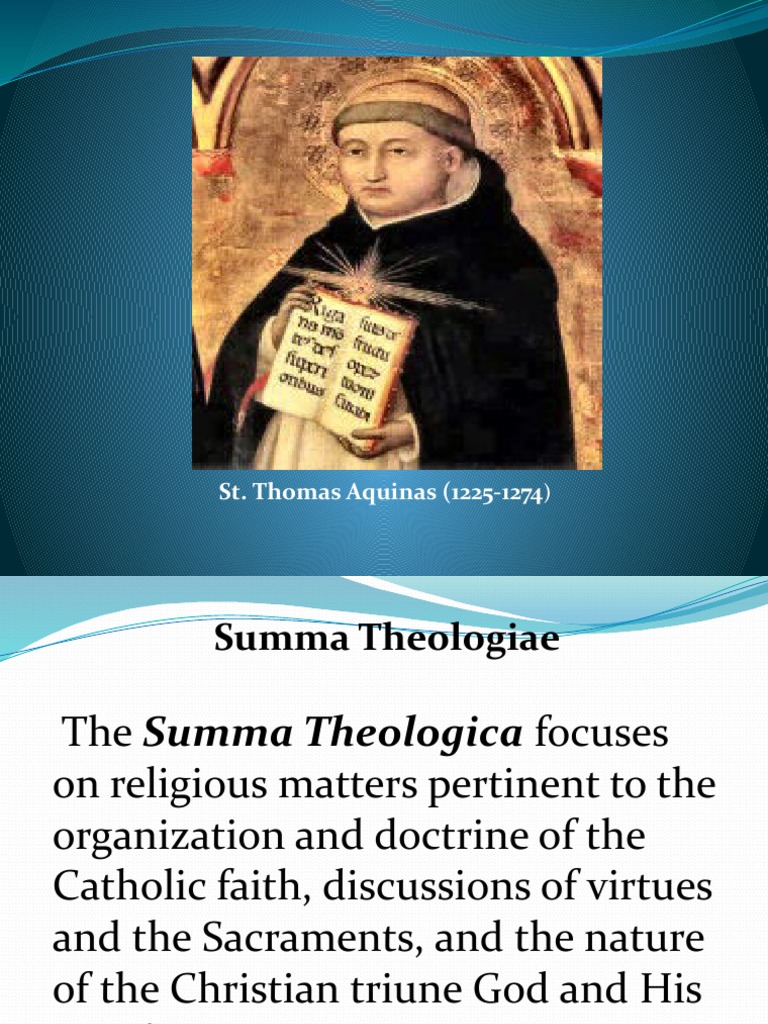 St. Thomas Aquinas (1225-1274 | PDF