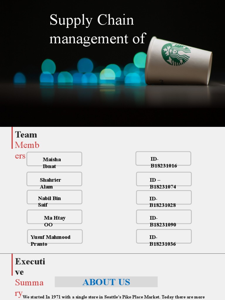 SCM PPT Starbucks | PDF | Supply Chain | Business Process Management
