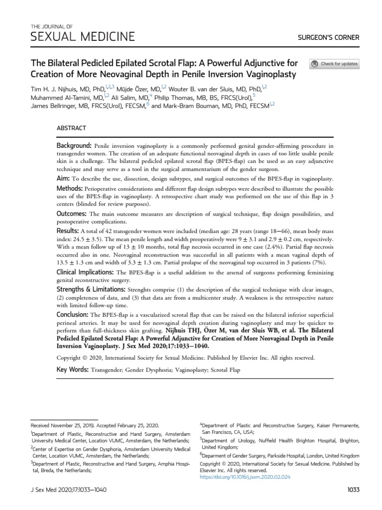 The Bilateral Pedicled Epilated Scrotal Flap: A Powerful Adjunctive For ...