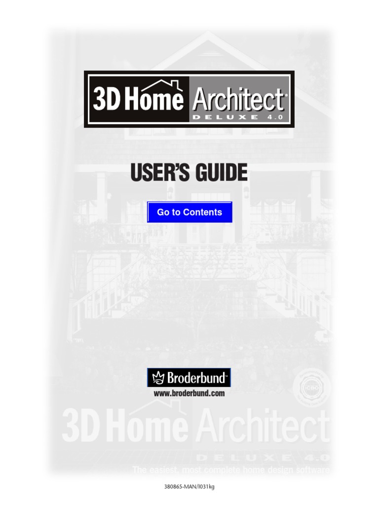 Broderbund 3D HOME ARCHITECT DELUXE 4 User Manual PDF | PDF | Button (Computing) | Menu (Computing)