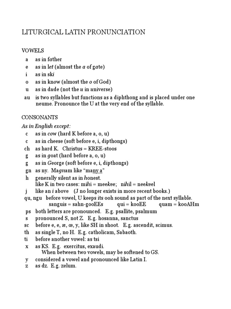 Liturgical Latin Guide | PDF | Language Arts & Discipline | Foreign ...