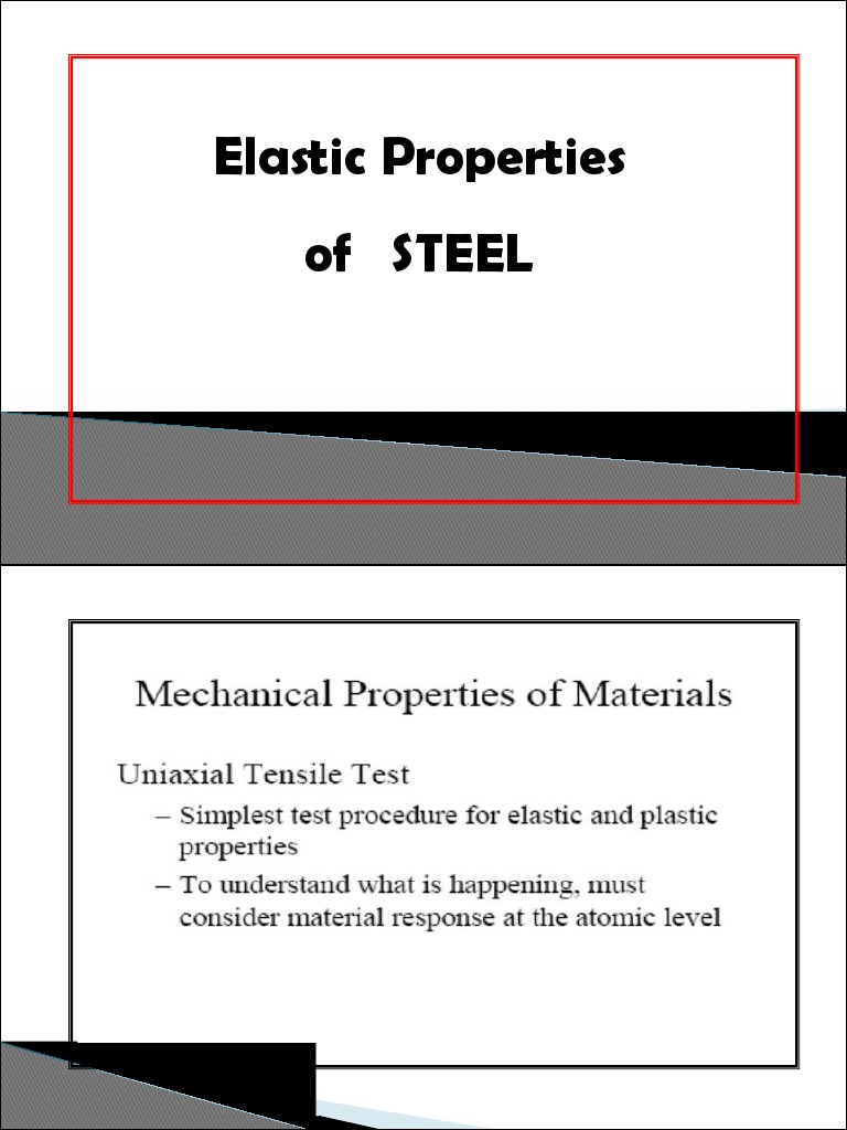 Elastic Properties of Steel | PDF