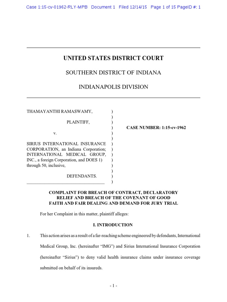 United States District Court: Southern District of Indiana Indianapolis ...
