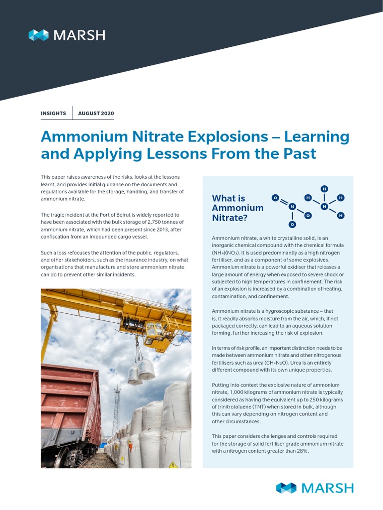 Ammonium Nitrate Explosions Insight | PDF | Urea | Fires