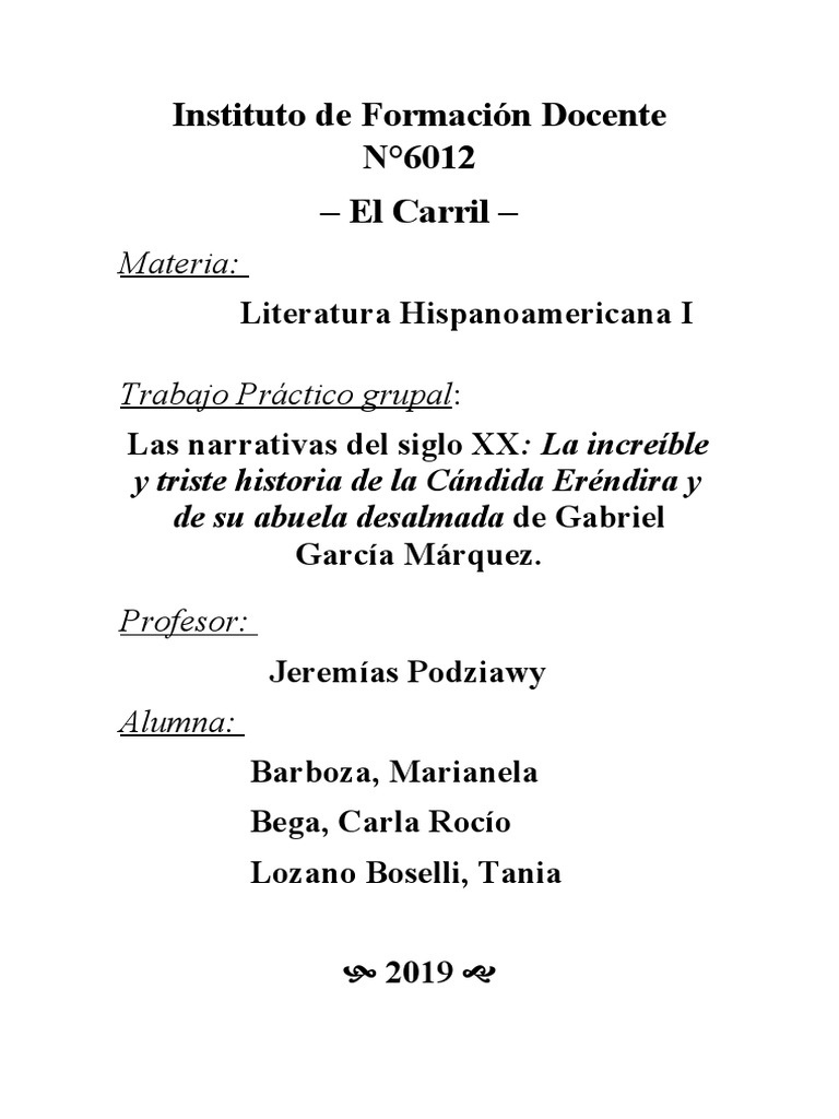 Realismo Magico - Un Señor Muy Viejo Con Unas Alas Enormes | PDF ...