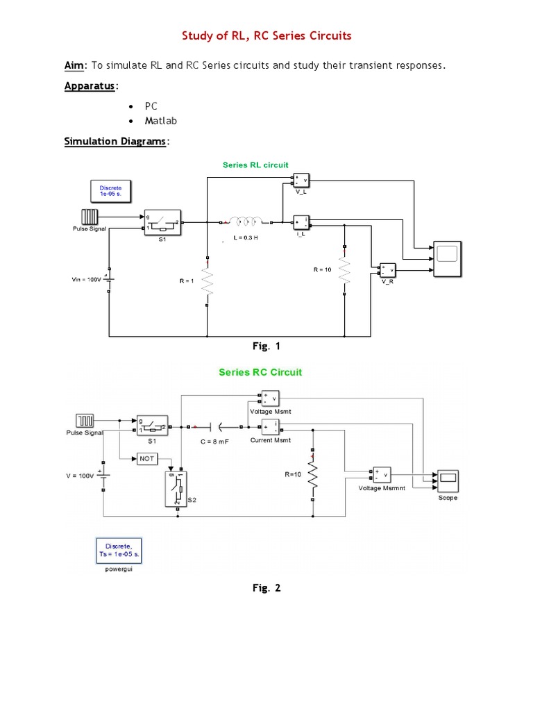 6a - RL and RC Series Circuit - Matlab | PDF