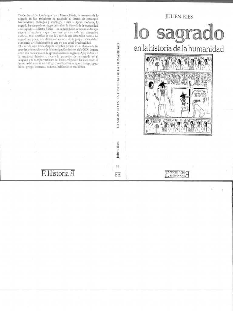 Lo Sagrado en La Historia de La Humanidad - Julien Ries PDF | PDF