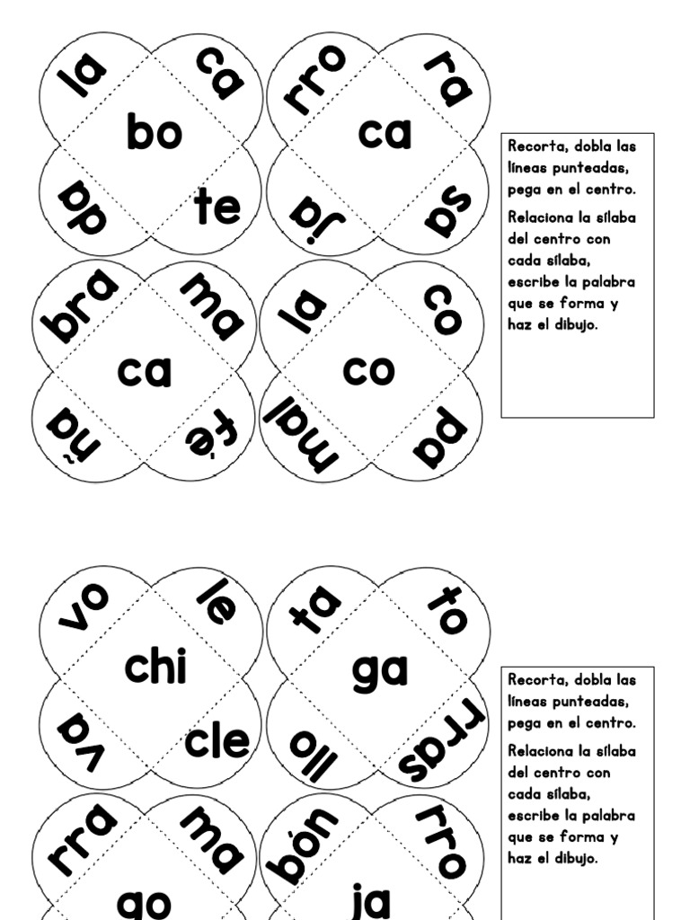 PR 01 Material Interactivo de Silabas PDF | PDF | Artes del Lenguaje y ...