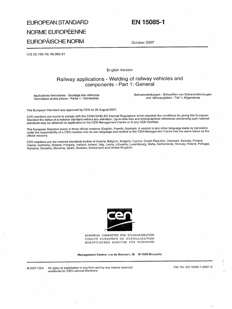 En 15085-1 2007. | PDF