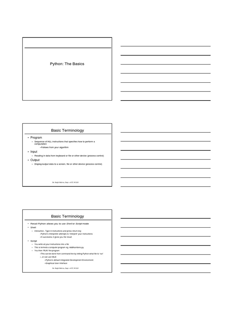 Python: The Basics: - Program | PDF | Shell (Computing) | Computer Program