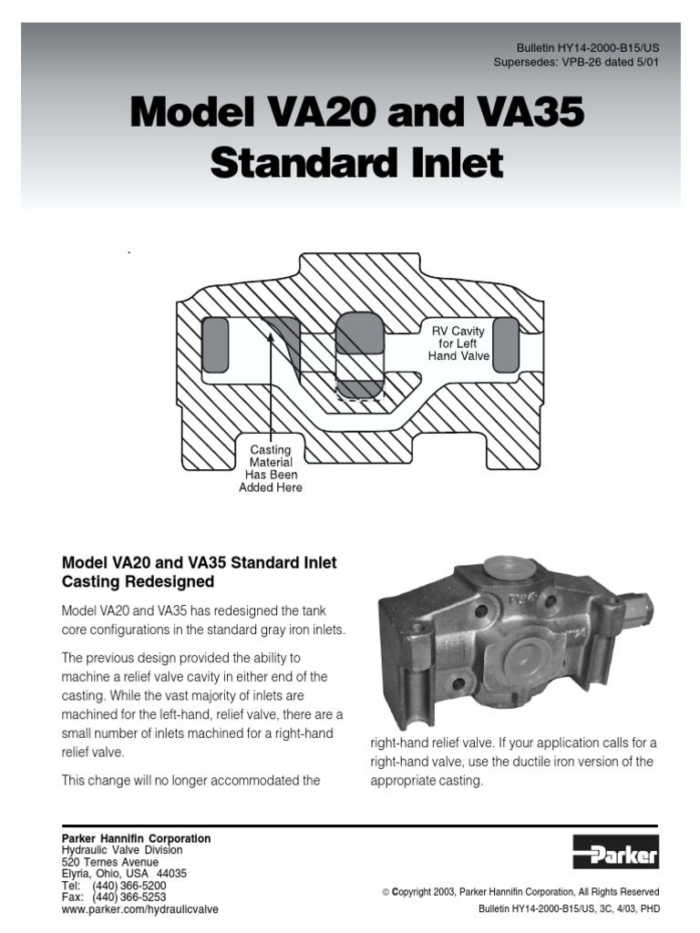Model VA20 and VA35 Standard Inlet Casting Redesigned | PDF