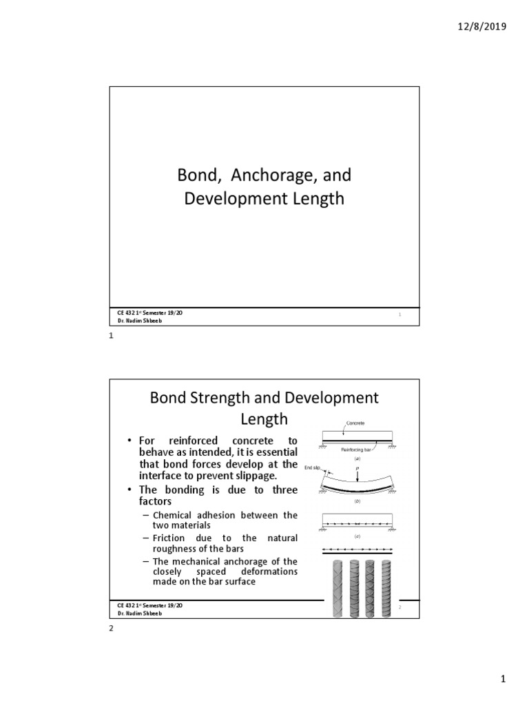 4 - Bond, Anchorage, and Development Length - 2019 | PDF | Stress ...