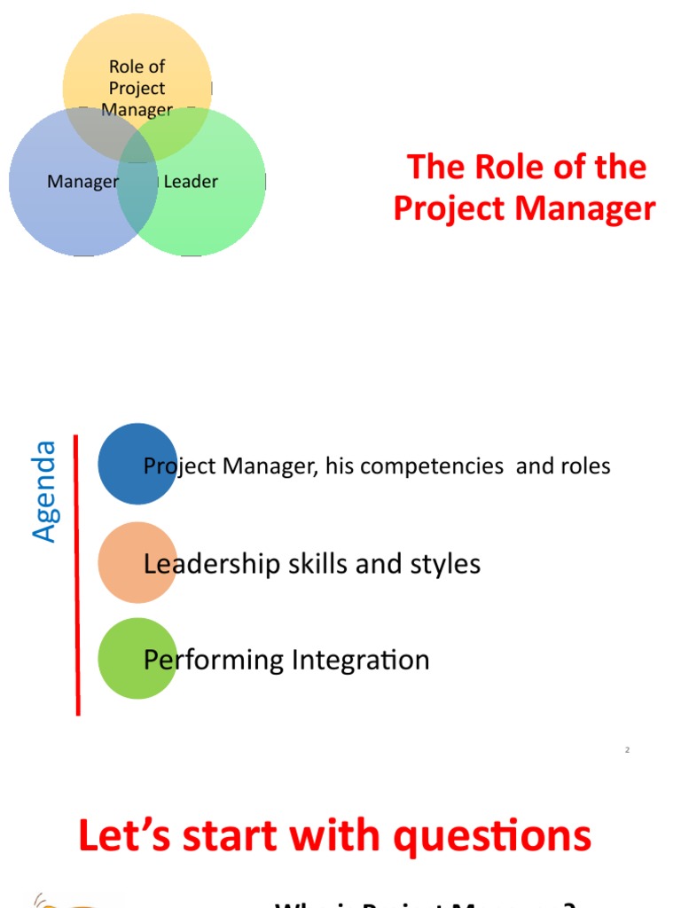 The Role of The Project Manager | PDF | Project Management | Leadership