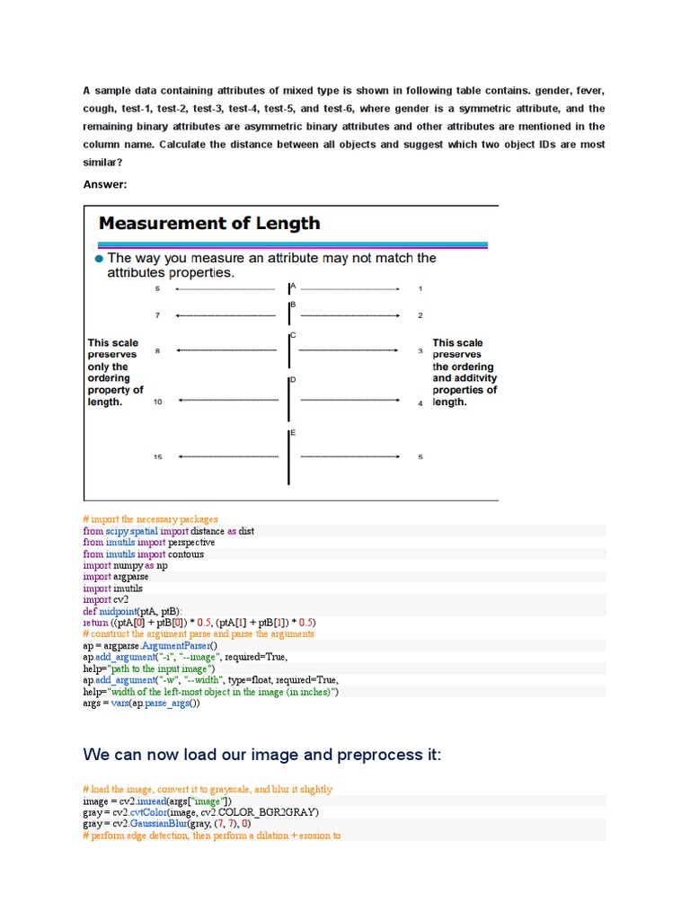 A Sample Data Containing Attributes of Mixed Type Is Shown in Following ...