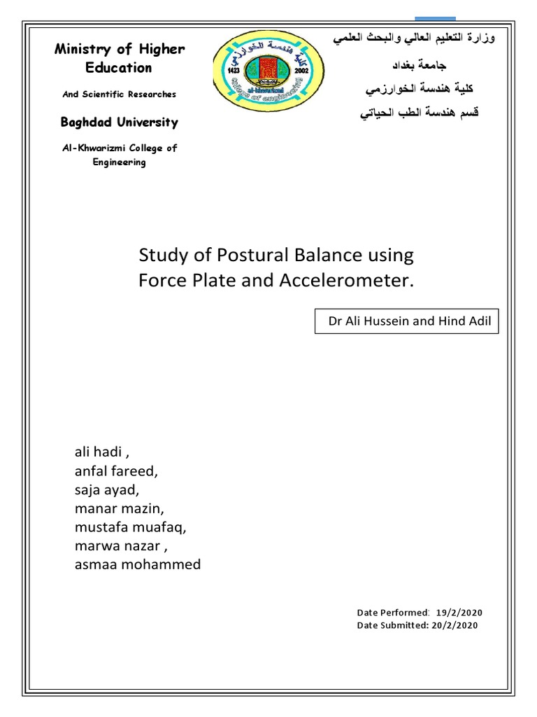 Analysis of Postural Balance Using Force Plate and Accelerometer ...